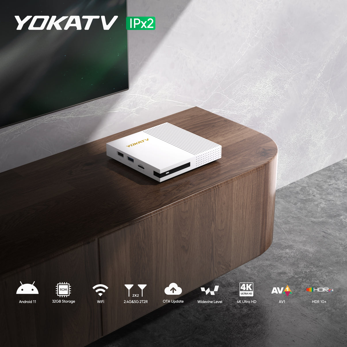 YOKATV IPx2 4K Streaming Android TV Box